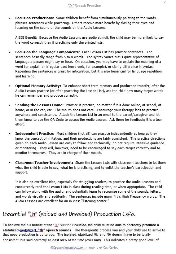 Th Speech Practice - Speech Dynamics, Inc.